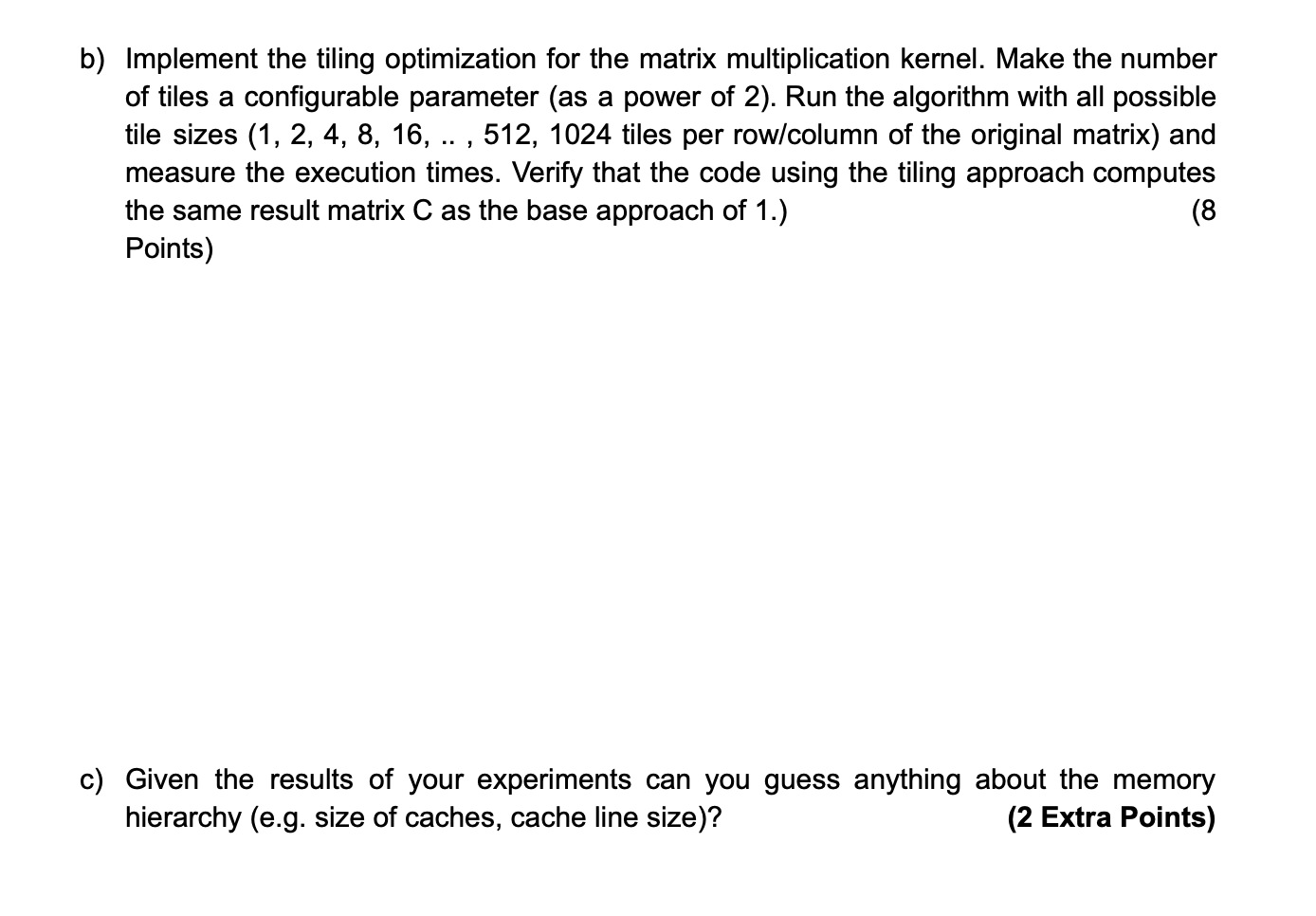 Solved 3 Blockingtiling Optimization The Given Matrix