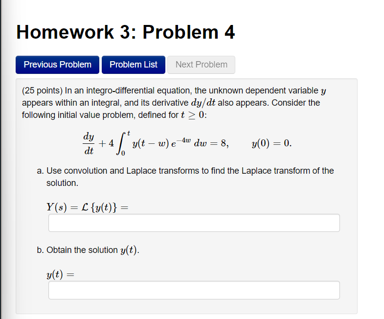 Solved Homework 3 Problem 4 Previous Problem Problem List 9980