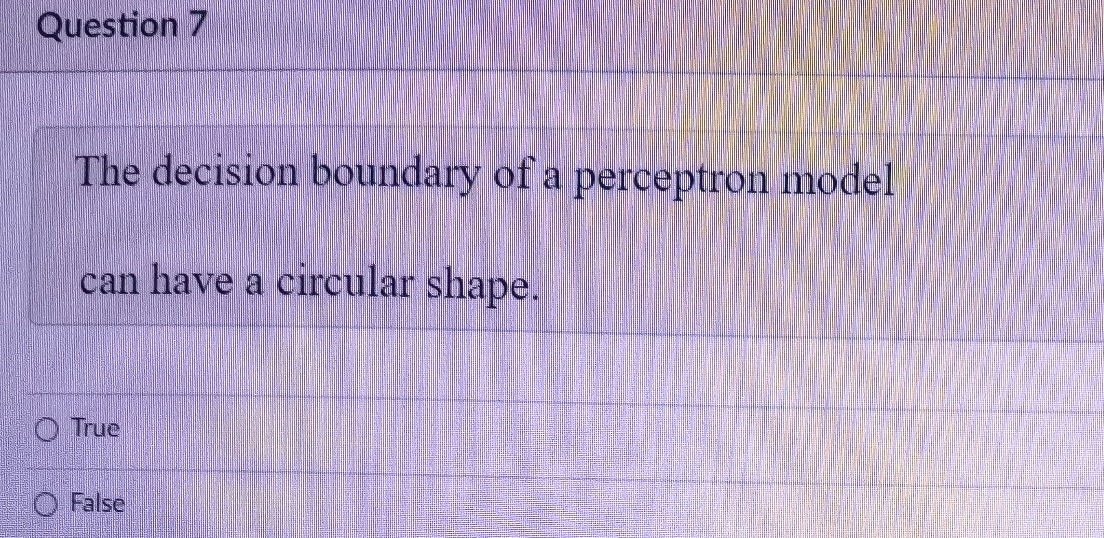 Solved Question 7the Decision Boundary Of A Perceptron