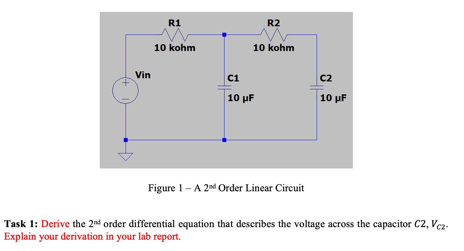 Solved R1 R2 10 kohm 10 kohm Vin C1 C2 ន 10 pF 10 uF Figure | Chegg.com