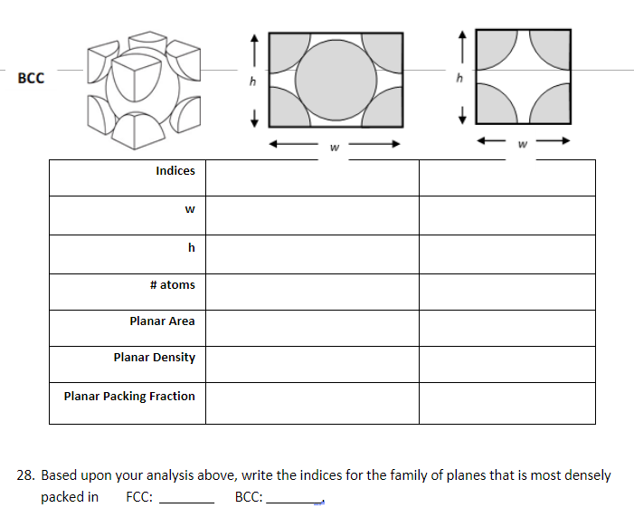 Solved 27. On the next page, FCC and BCC unit cells are | Chegg.com