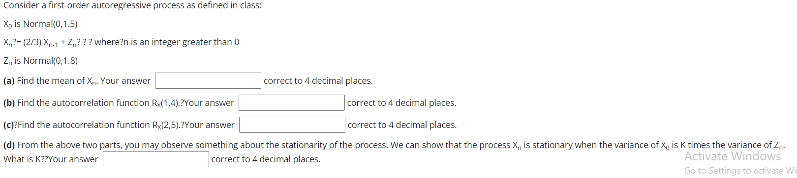 Solved Consider a first-order autoregressive process as | Chegg.com