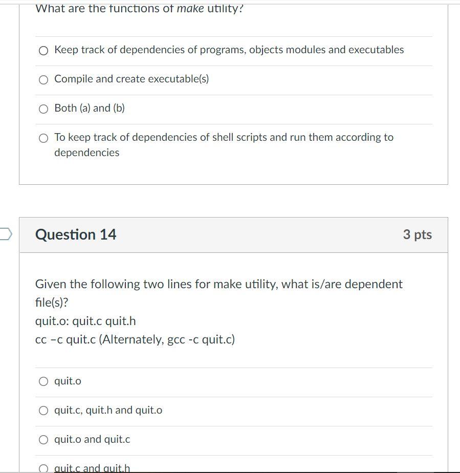 Solved What are the functions of make utility? o keep track | Chegg.com