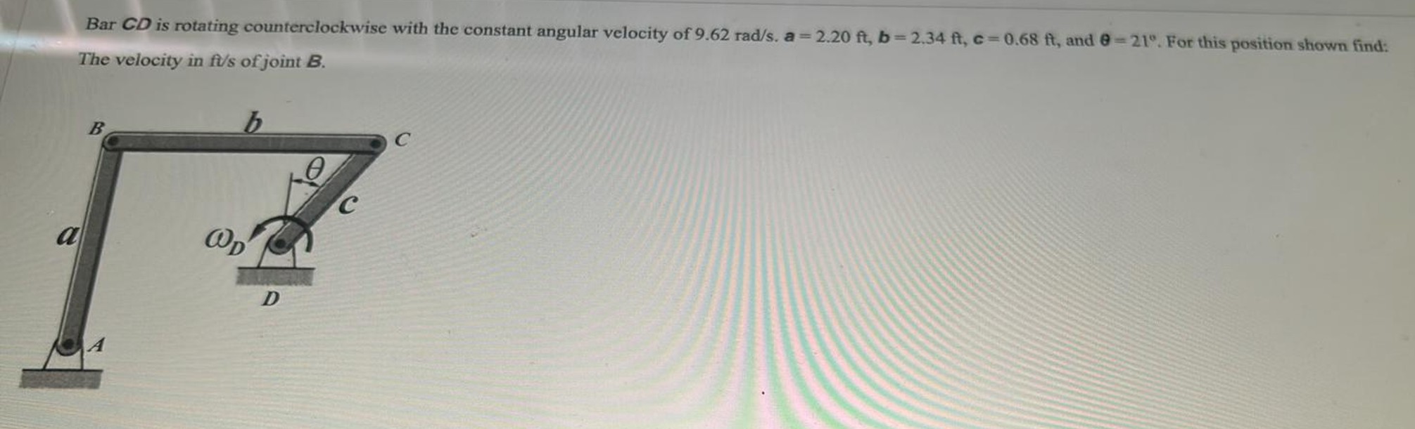 Solved Answer: Bar CD ﻿is rotating counterclockwise with the | Chegg.com