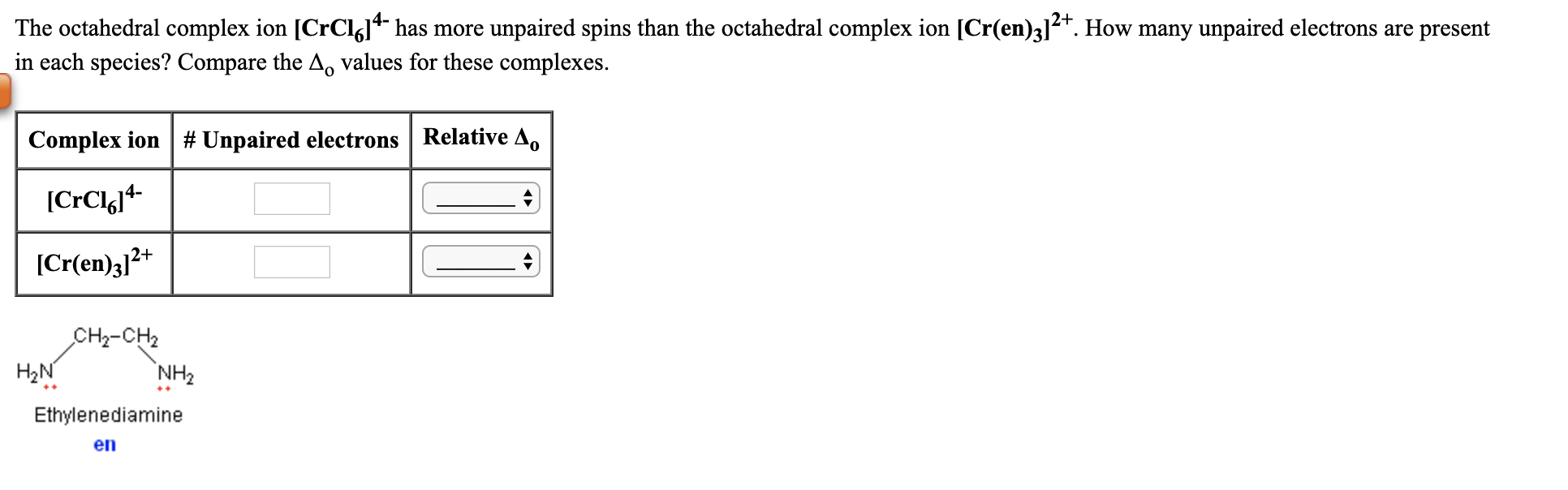 Solved The octahedral complex ion (CrC1614- has more | Chegg.com