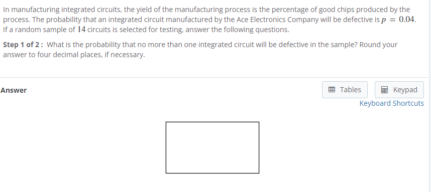 Solved In manufacturing integrated circuits, the yield of | Chegg.com