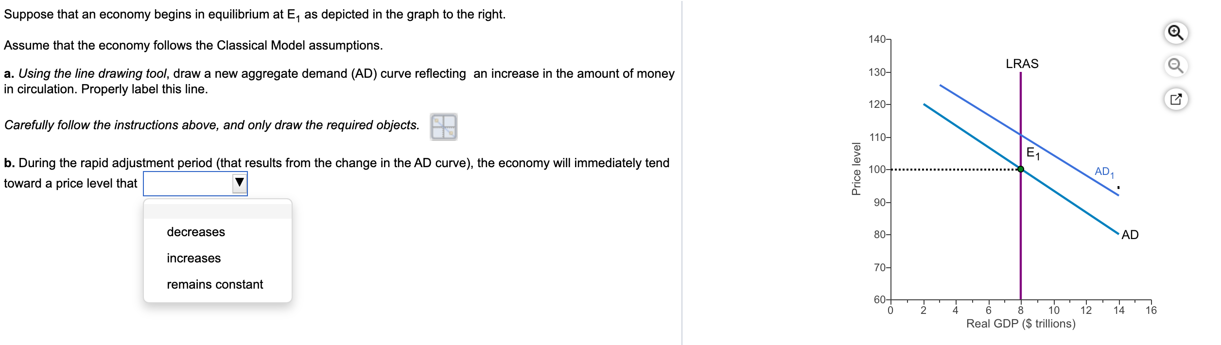 Solved Suppose that an economy begins in equilibrium at E, | Chegg.com Solved Suppose that an economy begins in equilibrium at E, | Chegg.com