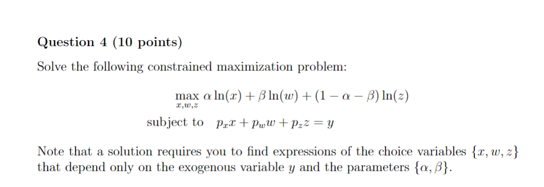 Solved Question 4 ( 10 ﻿points)Solve the following | Chegg.com