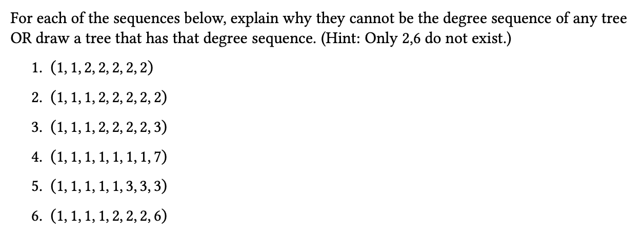 For each of the sequences below, explain why they | Chegg.com