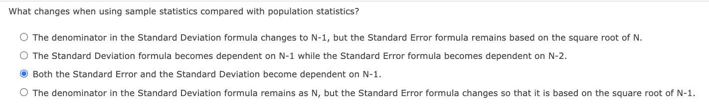 Solved What changes when using sample statistics compared | Chegg.com