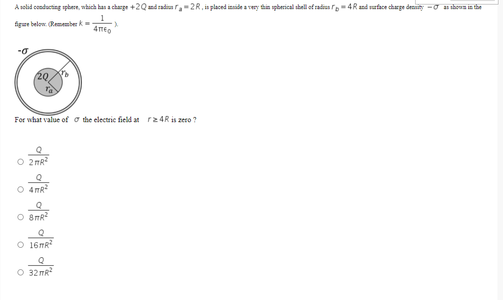Solved A solid conducting sphere, which has a charge +2Q and | Chegg.com