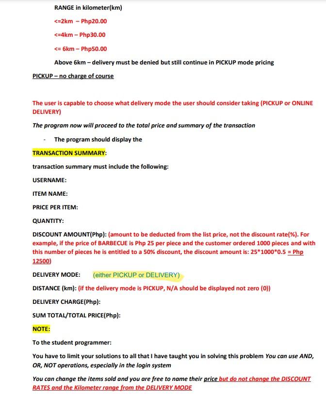 Create a program that sells three items (example: | Chegg.com