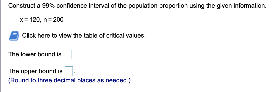 Solved Construct a 99% confidence interval of the population | Chegg.com