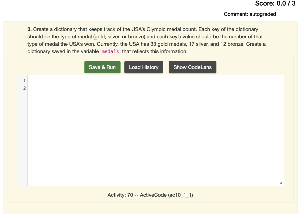 Solved Score: 0.0/3 Comment: autograded Below are a set of | Chegg.com
