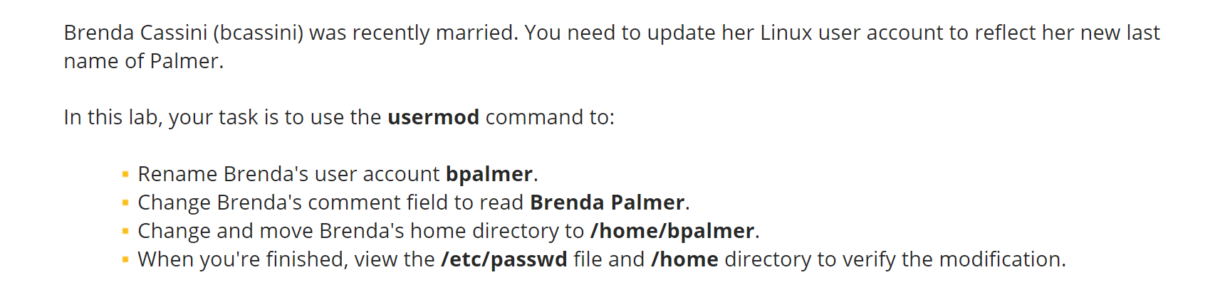 Solved Brenda Cassini (bcassini) was recently married. You | Chegg.com
