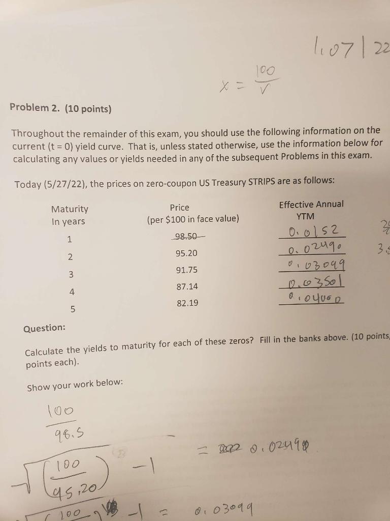 A Using The Data From Problem 2 Calculate The