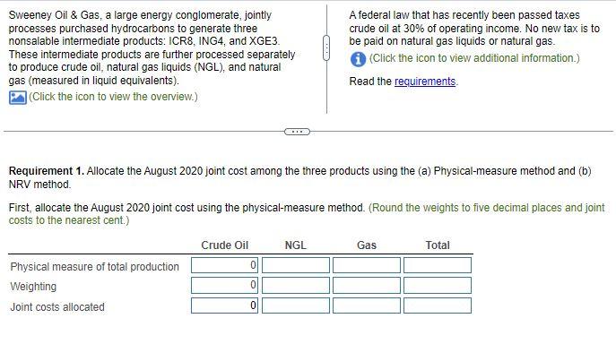 Solved Sweeney Oil \& Gas, a large energy conglomerate, | Chegg.com