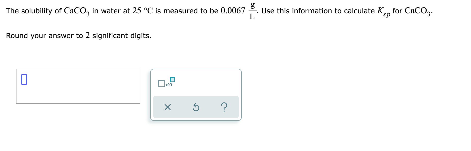 Solved The solubility of CaCO3 in water at 25 °C is measured | Chegg.com
