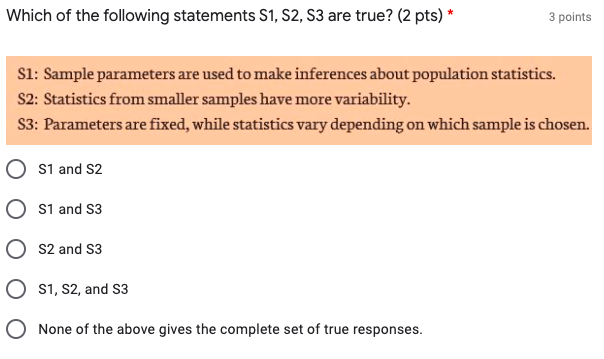 Solved Which of the following statements S1, S2, S3 are | Chegg.com
