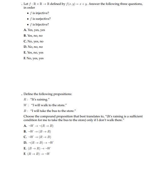 Solved Let F R×r→r Defined By F X Y X Y Answer The