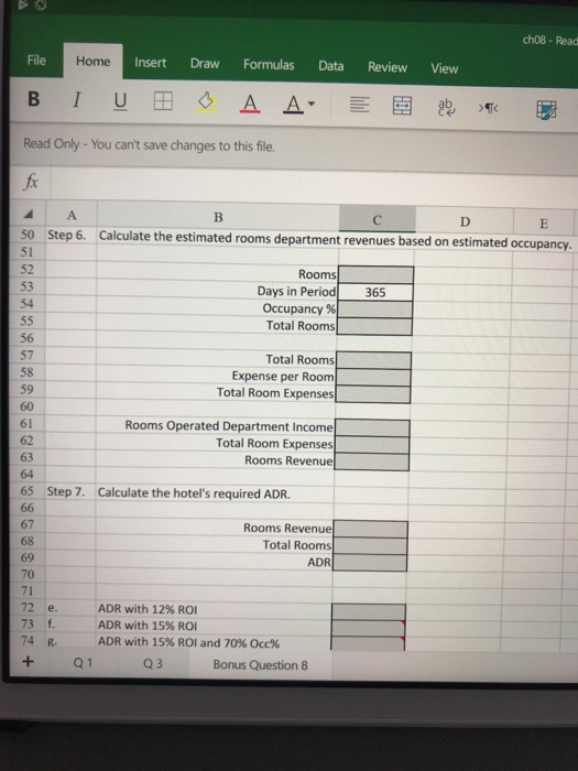 Solved Home Insert Draw Formulas Data Review View File Read | Chegg.com