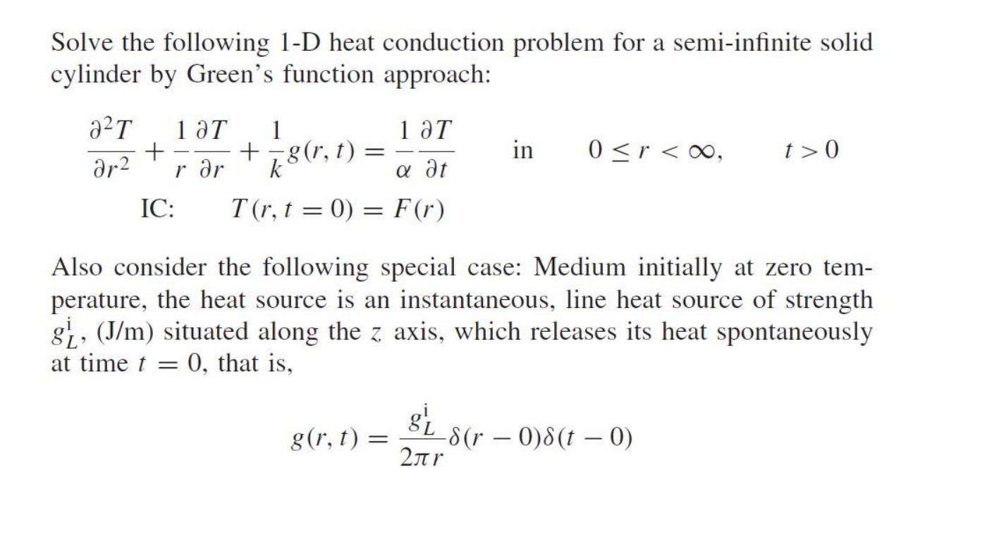 Solved Solve the following 1-D heat conduction problem for a | Chegg.com
