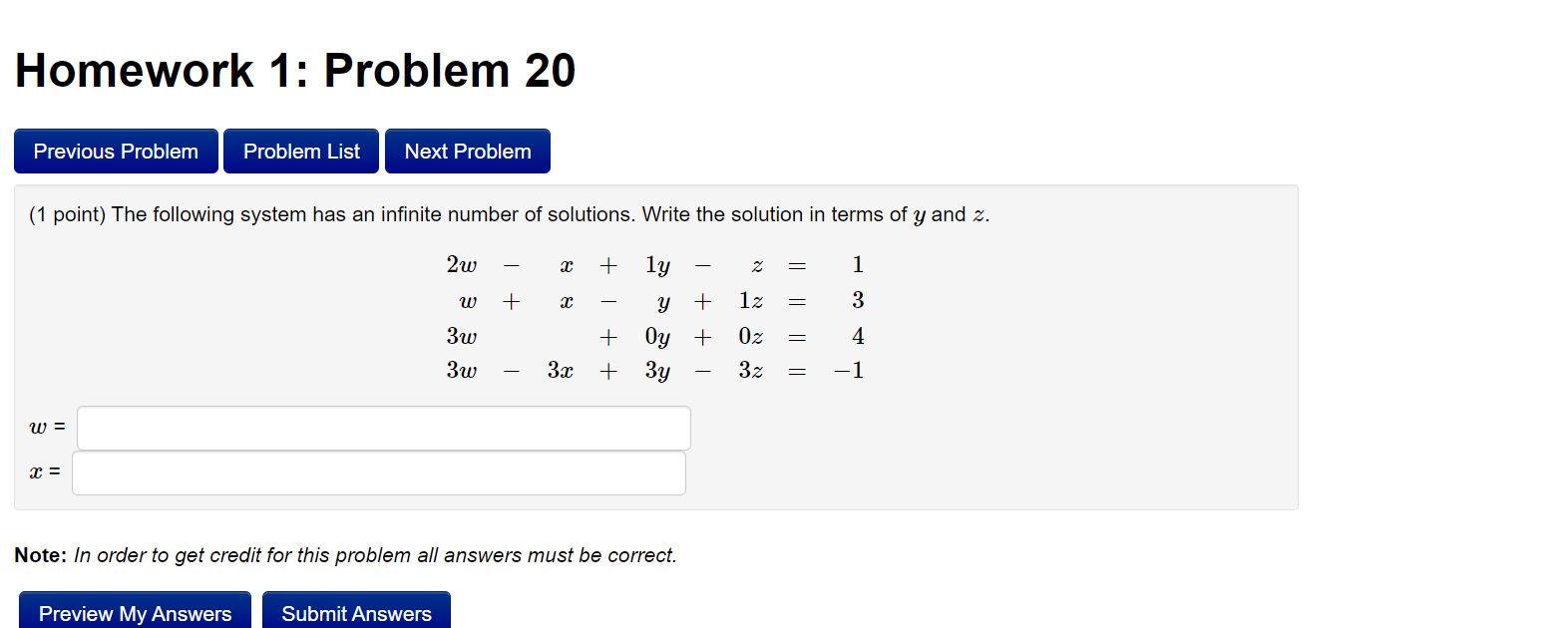 Solved Homework 1 Problem 20 Previous Problem Problem List