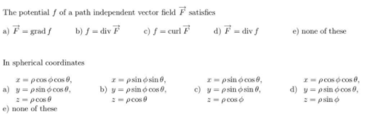 Solved The potential of a path independent vector field 7 | Chegg.com