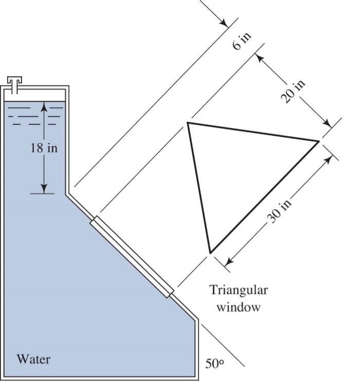 Solved For the triangular hatch find hc , yc , yr, and the | Chegg.com