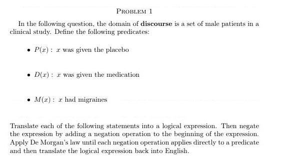 Solved In the following question, the domain of discourse is | Chegg.com