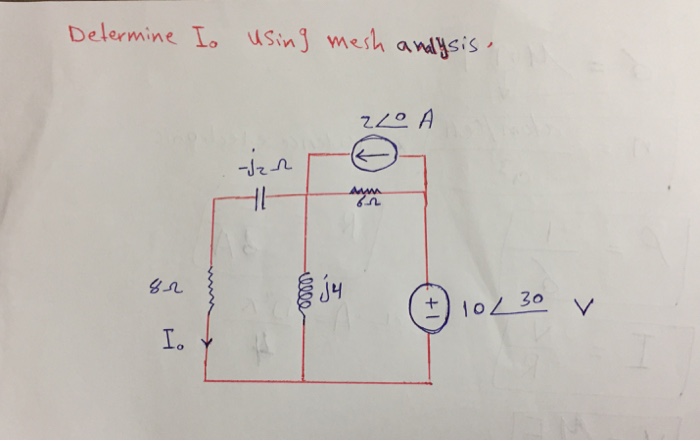 Solved Determine I_0 using mesh analysis. | Chegg.com
