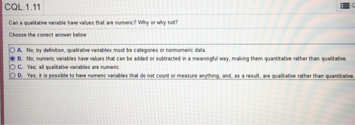 Solved Can a qualitative variable have values that are | Chegg.com