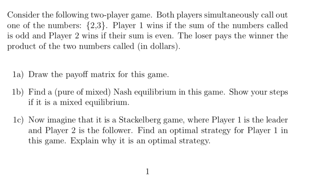 Solved Consider the following two-player game. Both players | Chegg.com