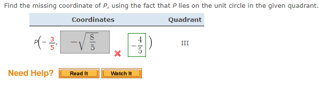 Solved Find the missing coordinate of P, using the fact that | Chegg.com