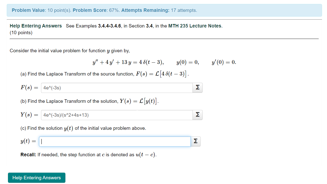 Solved Problem Value: 10 point(s). Problem Score: 67%. | Chegg.com