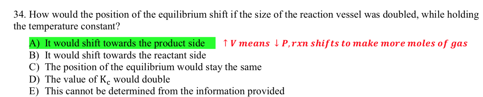Solved 34. How would the position of the equilibrium shift | Chegg.com