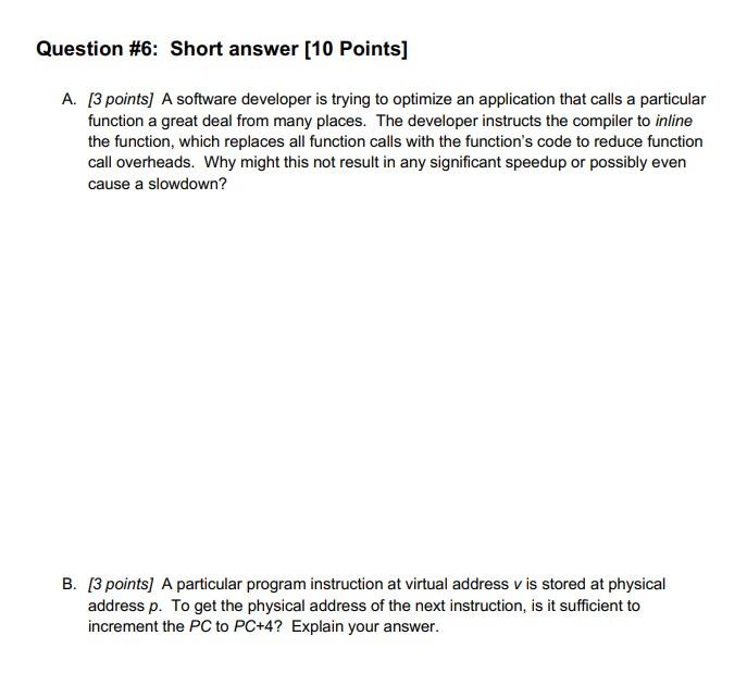 Solved A. [3 points] A software developer is trying to | Chegg.com