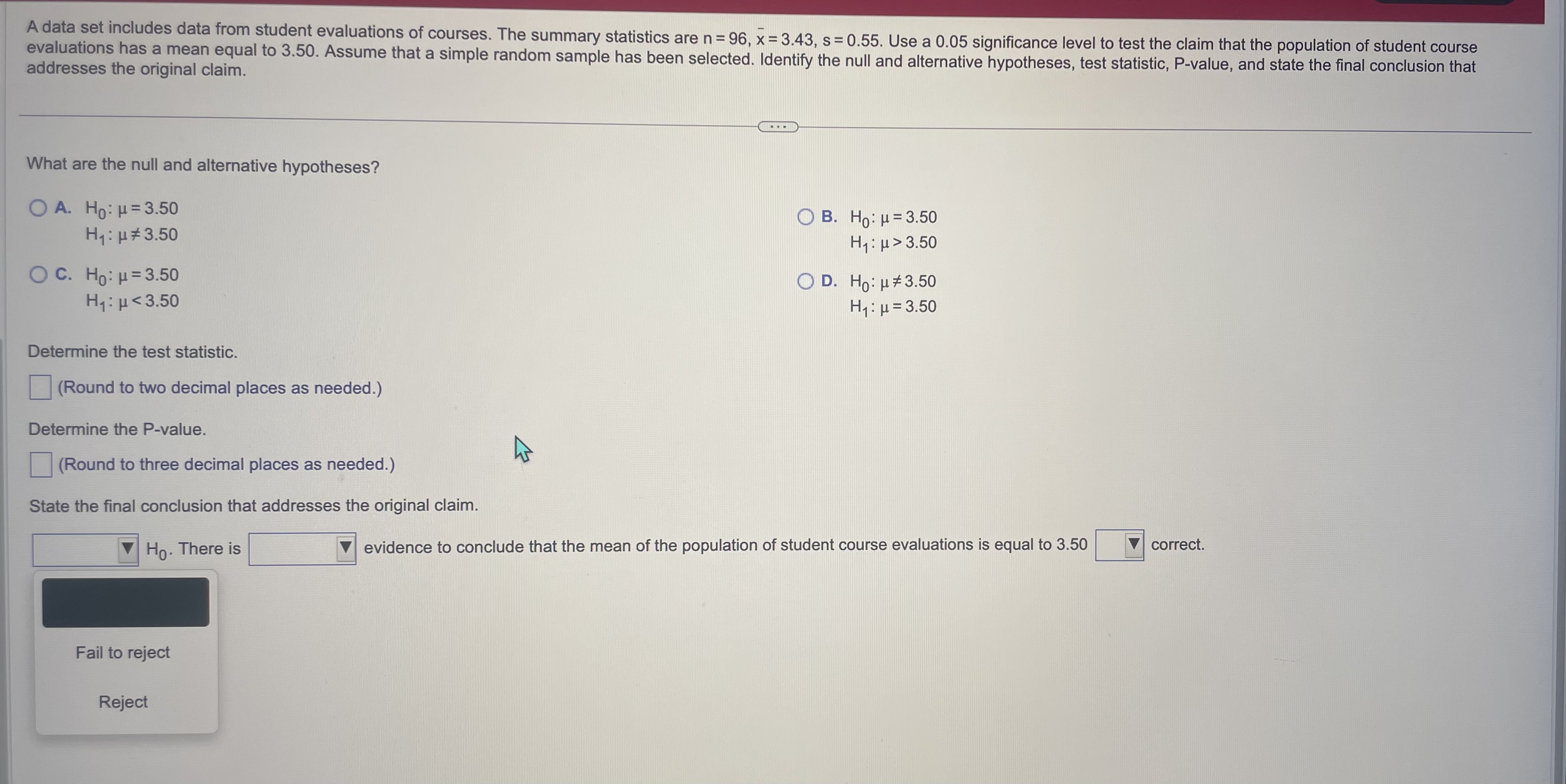 Solved addresses the original claim. What are the null and | Chegg.com