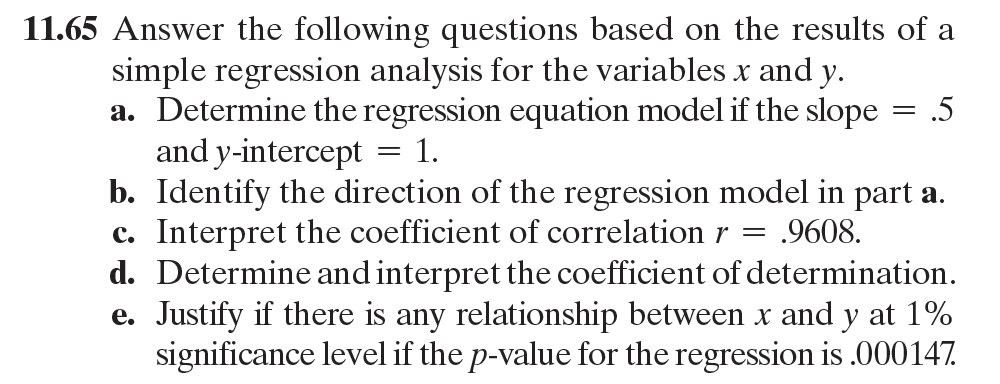 Solved = 11.65 Answer the following questions based on the | Chegg.com
