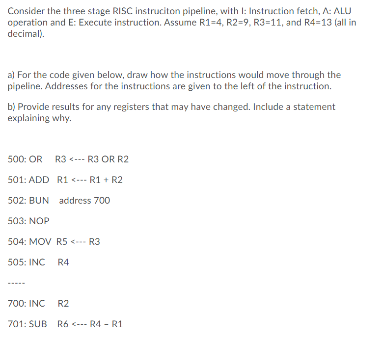 Solved Consider the three stage RISC instruciton pipeline, | Chegg.com