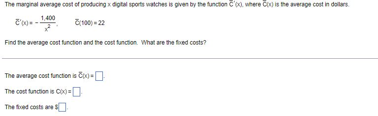 Solved The marginal average cost of producing x digital | Chegg.com