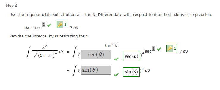 Solved Use the trigonometric substitution x=tanθ. | Chegg.com