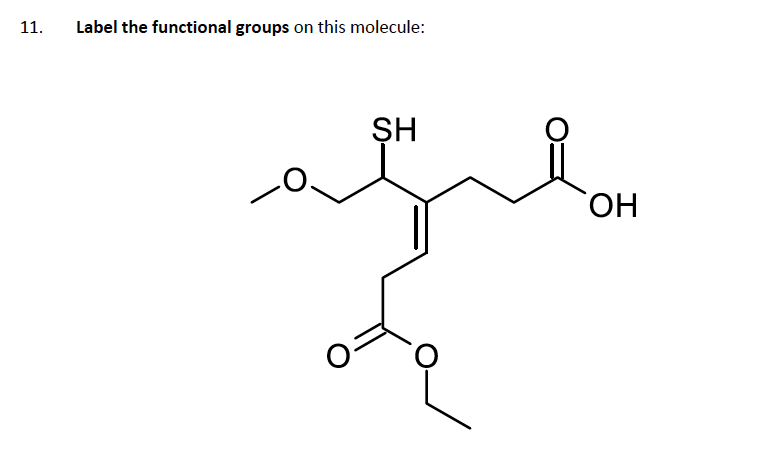 Solved 11. Label the functional groups on this molecule: SH | Chegg.com