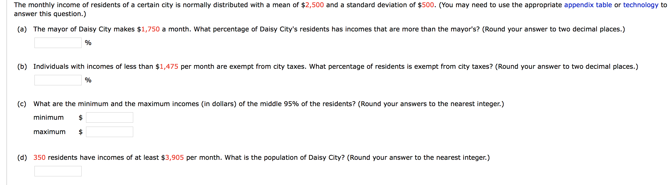Solved The monthly income of residents of a certain city is | Chegg.com