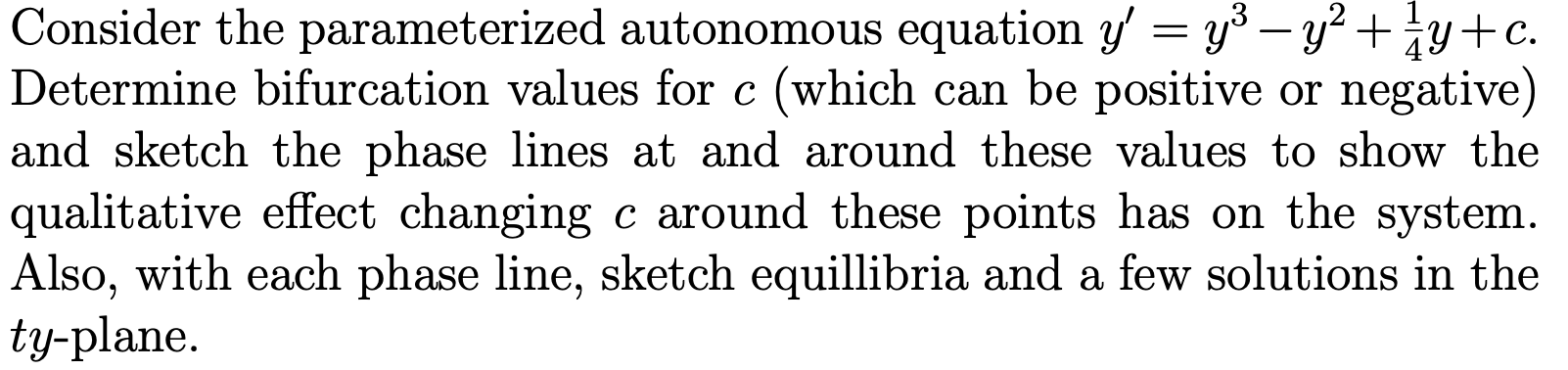 Solved Consider the parameterized autonomous equation y' = | Chegg.com