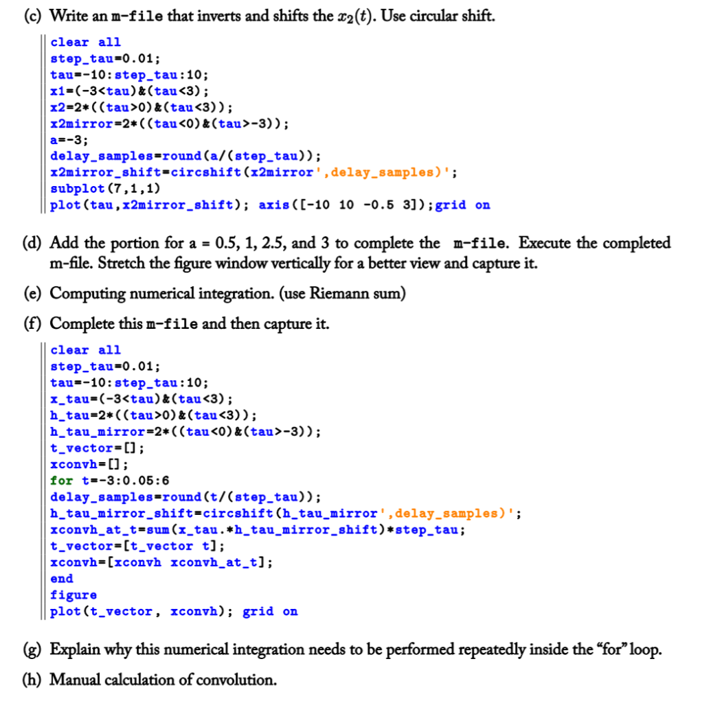 Solved TOPIC :MATLAB - INTRODUCTION TO CONVOLUTION PLEASE | Chegg.com