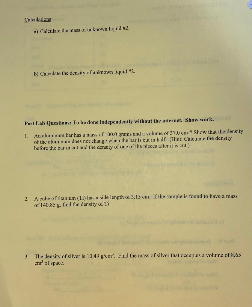 Solved All measurements on this lab report must include | Chegg.com