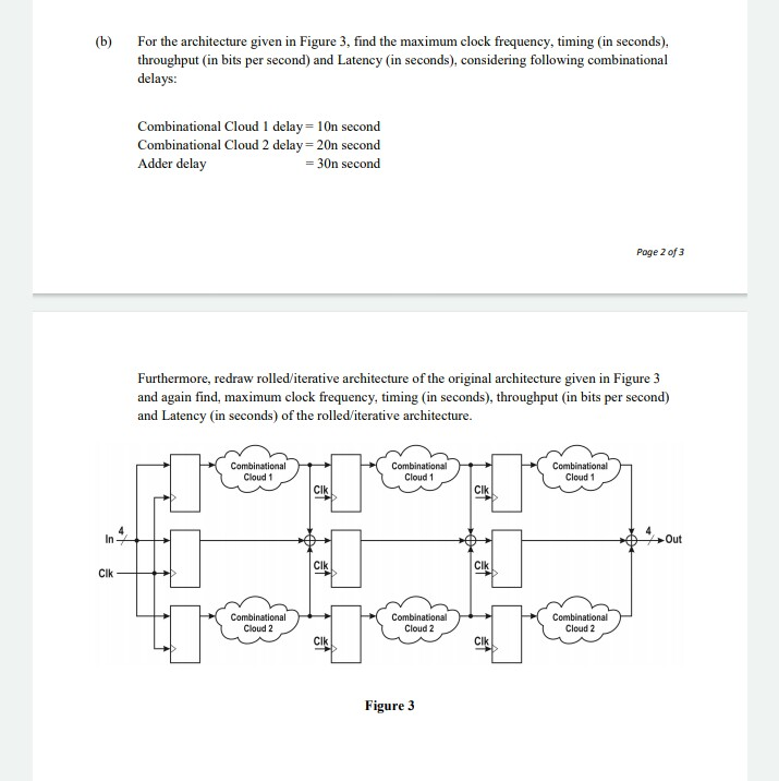 Solved (b) For the architecture given in Figure 3, find the | Chegg.com