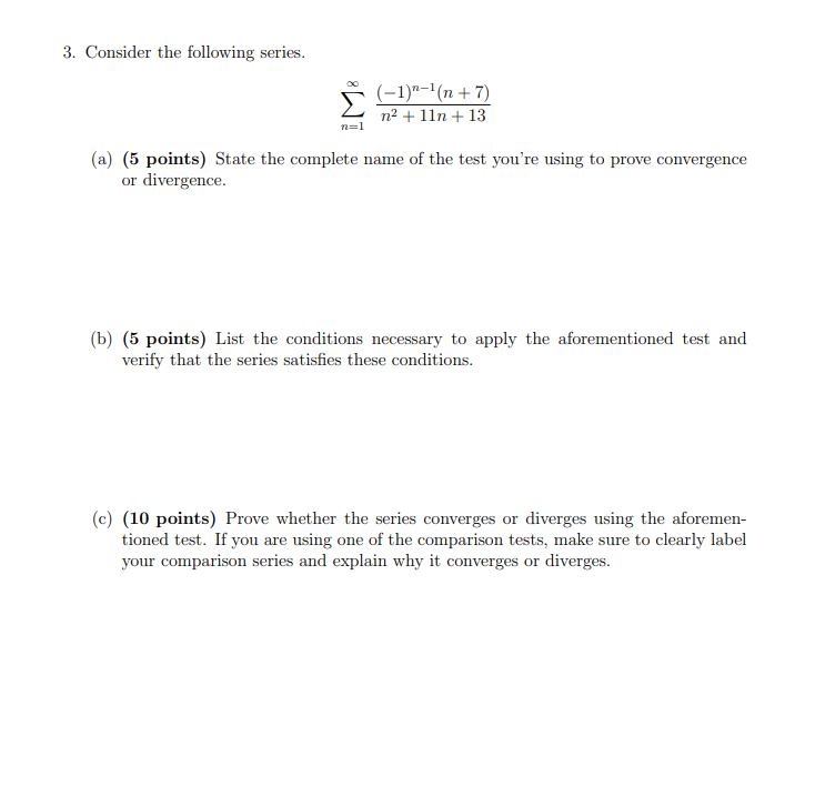Solved 3. Consider the following series. | Chegg.com