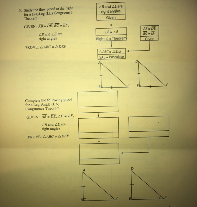 Solved LB and LE are right angles 15. Study the flow proof | Chegg.com